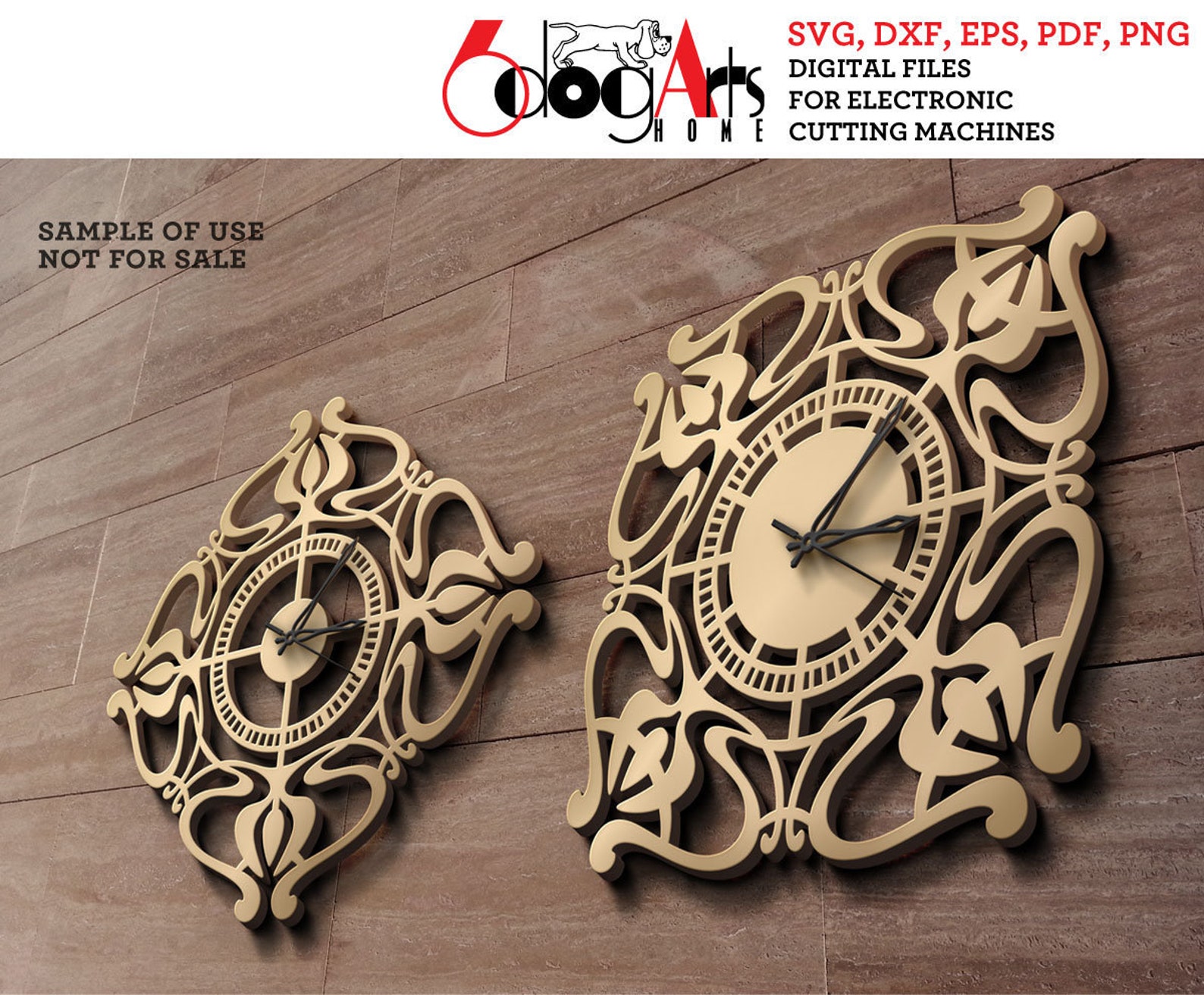 2 Wall Clock Filigree Templates Digital Cut Files Svg Dxf Pdf - Etsy