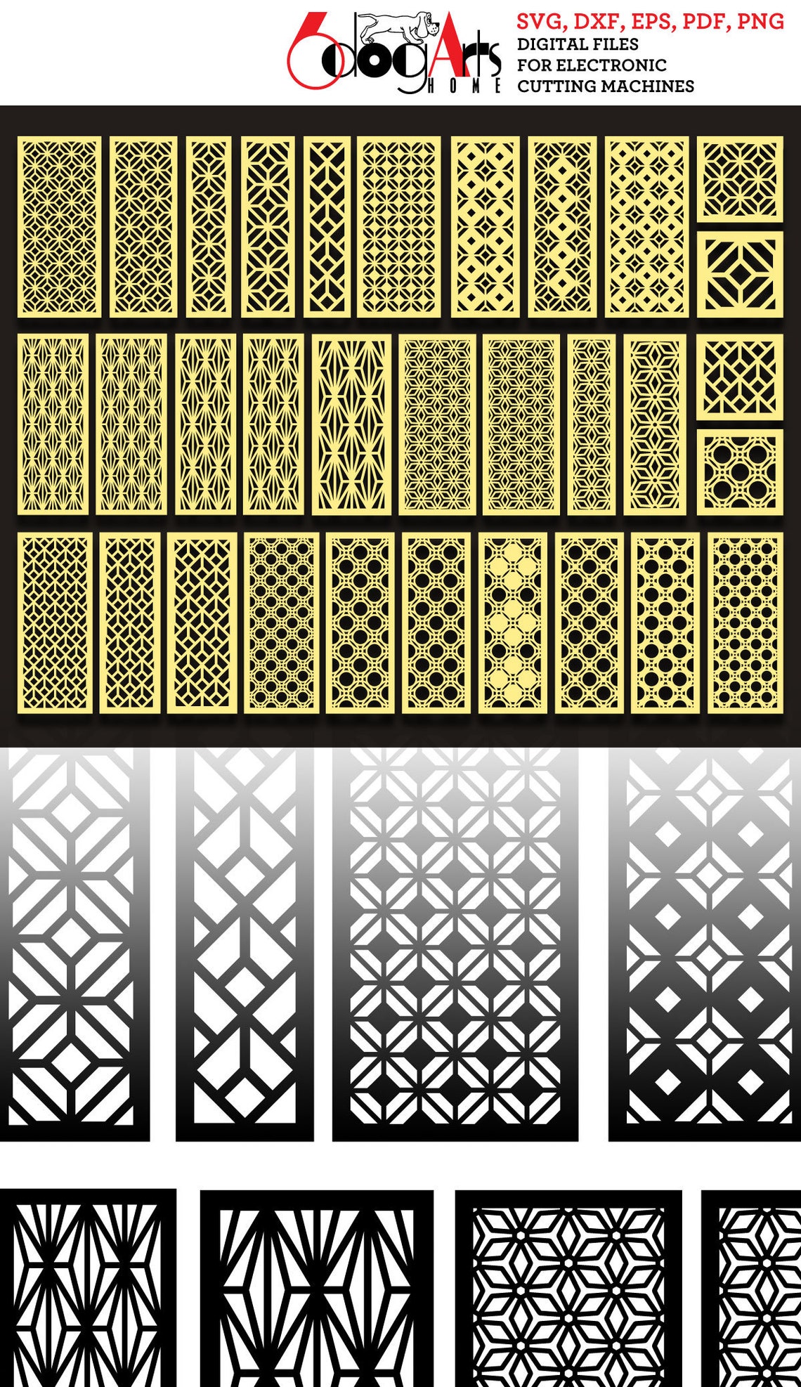 32 Geometric Pattern Grill Templates Digital Svg Dxf Files - Etsy Canada