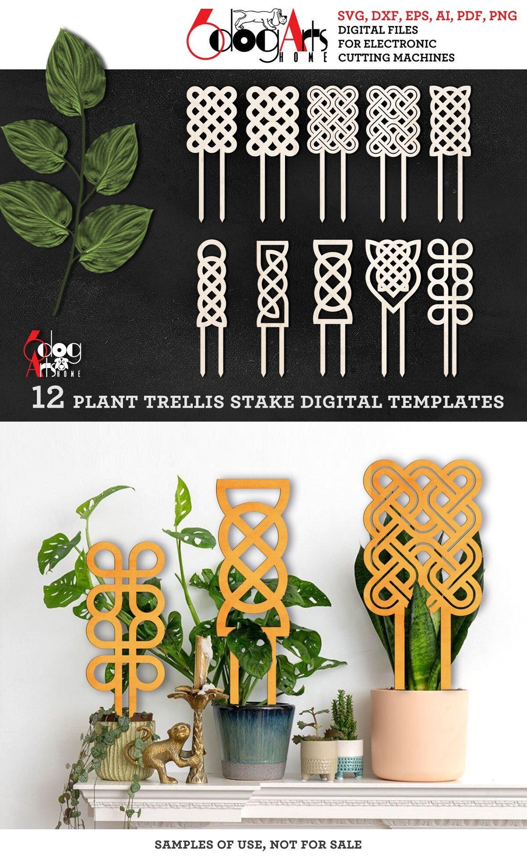 10 Celtic Knot Plant Trellis Stake Templates Vector Digital - Etsy