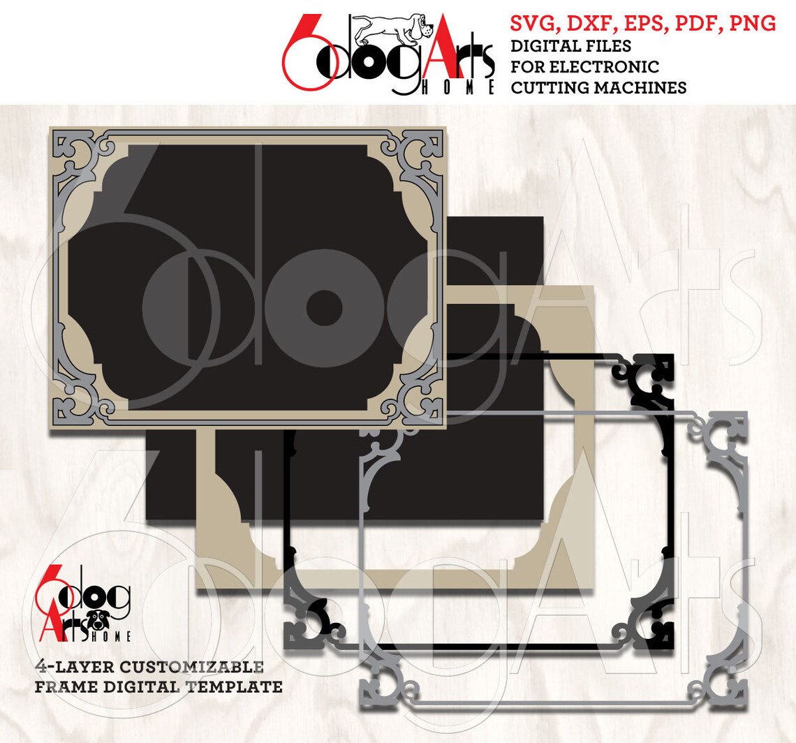 Layered Frame Template Vector Digital SVG DXF Files for Wood - Etsy