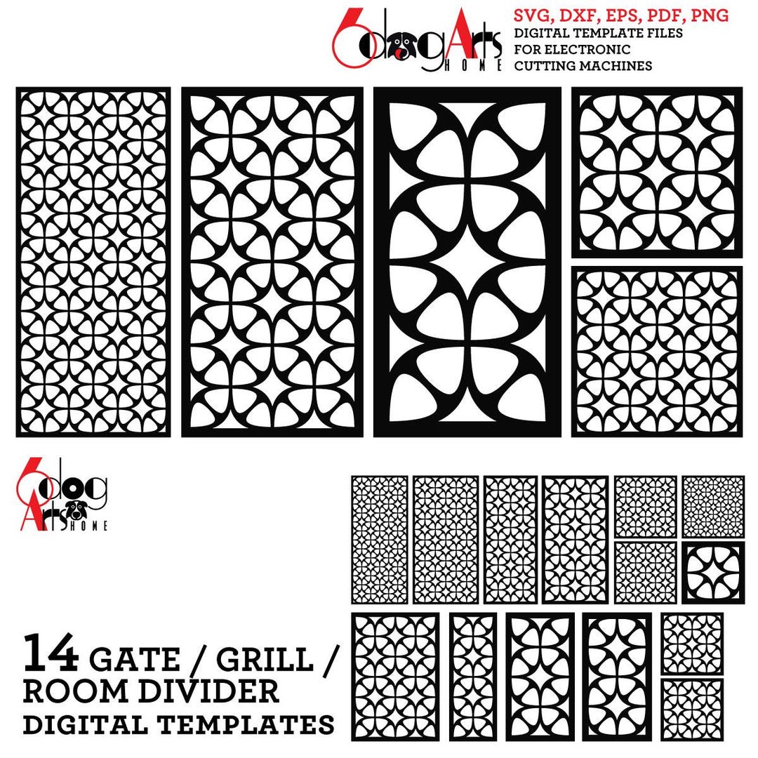 14 Gate / Partition SVG / DXF Bundle Digital Template Files Download ...