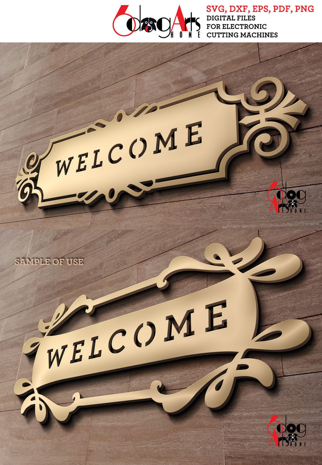 4 Welcome Door Sign Templates Digital Vector Files Svg Dxf - Etsy