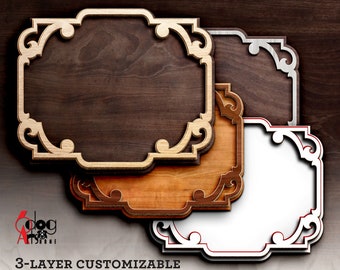 Layered Frame Template Vector Digital SVG DXF Files for Wood Cardboard ...