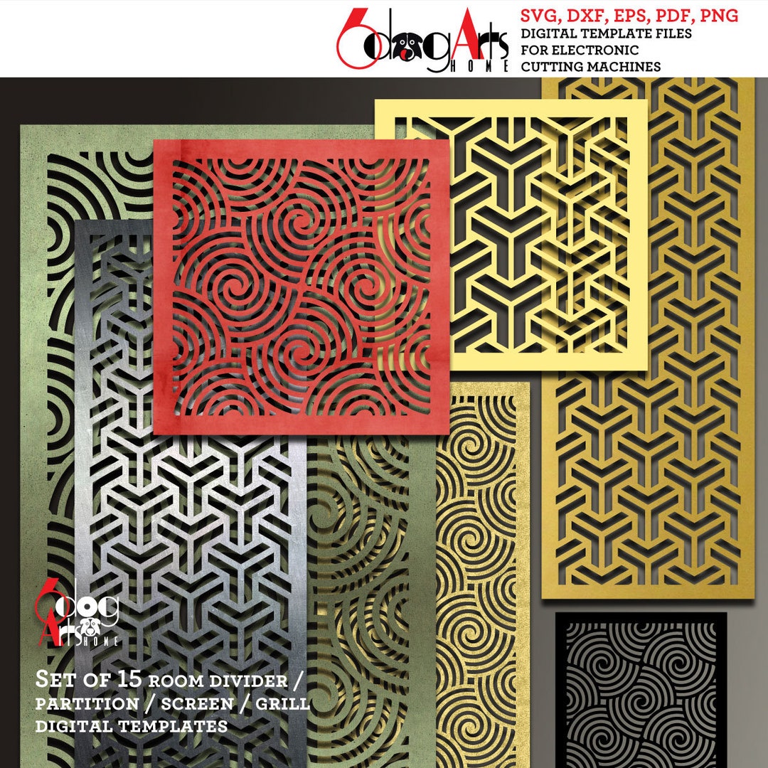 15 Art Deco Gate / Partition SVG / DXF Bundle Digital Template Files ...