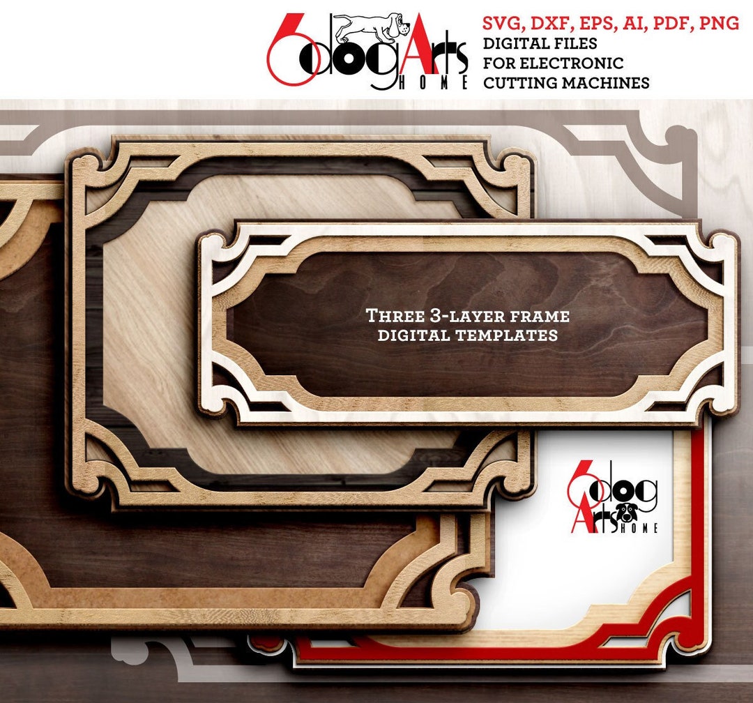 Layered Frame Template Vector Digital SVG DXF Files for Wood - Etsy