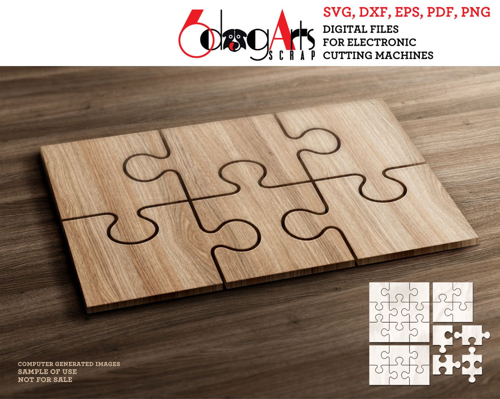 Puzzle Coaster Trivet Wall Decor Templates Vector Digital SVG DXF Files ...
