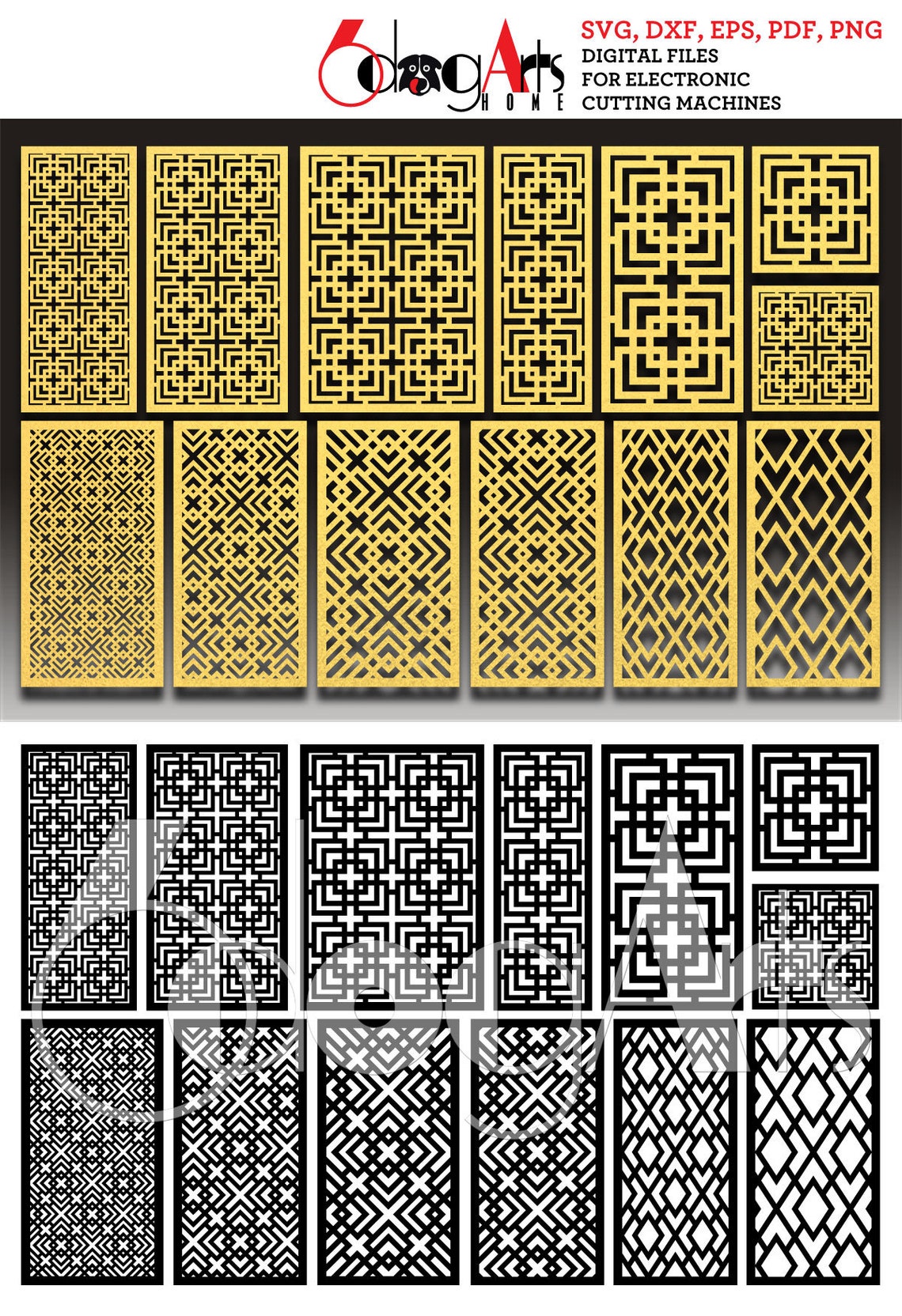 13 Geometric Pattern Grill Templates Digital Svg Dxf Files - Etsy