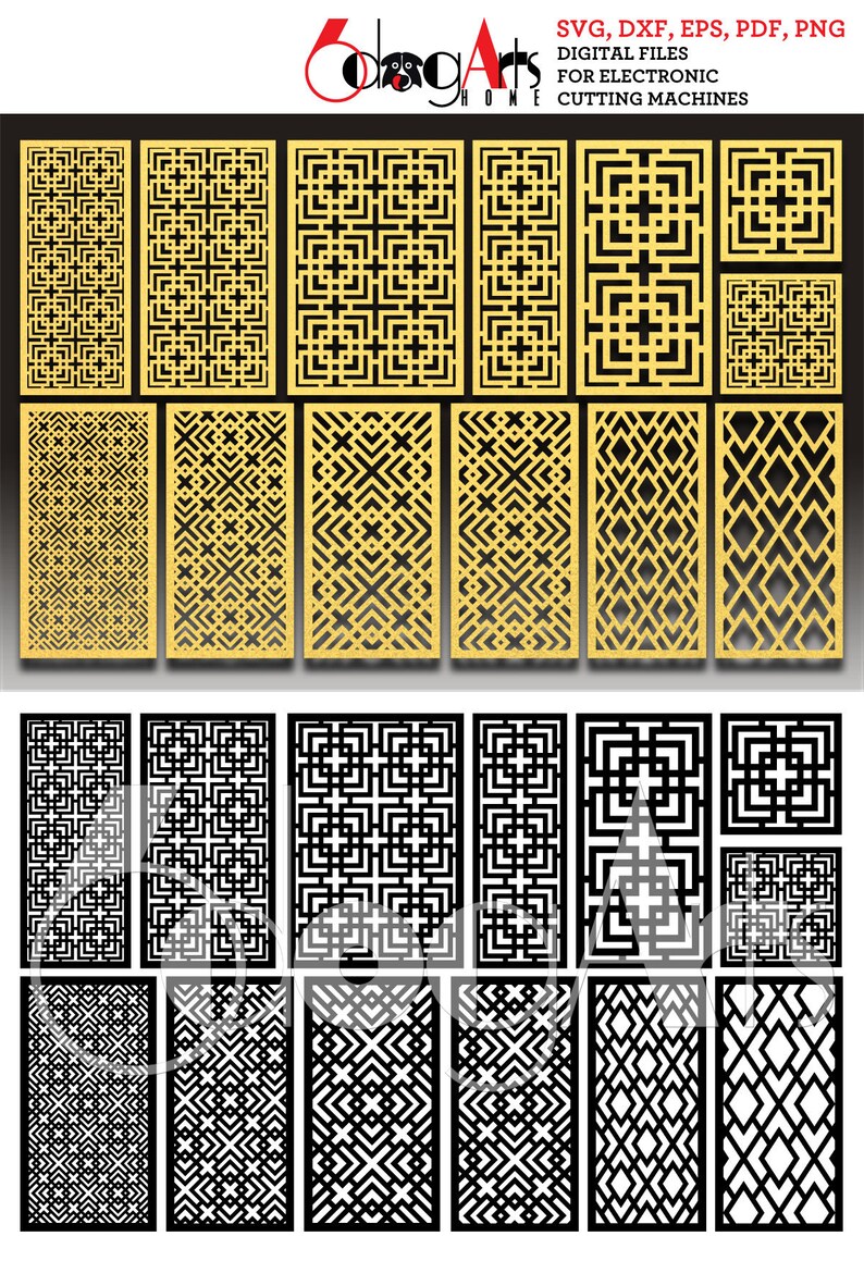 13 Geometric Pattern Grill Templates Digital Svg Dxf Files - Etsy