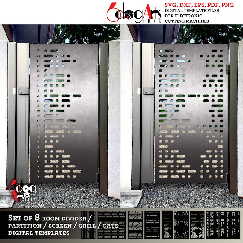 8 Morse Code Gate / Partition SVG / DXF Bundle Digital Template Files ...