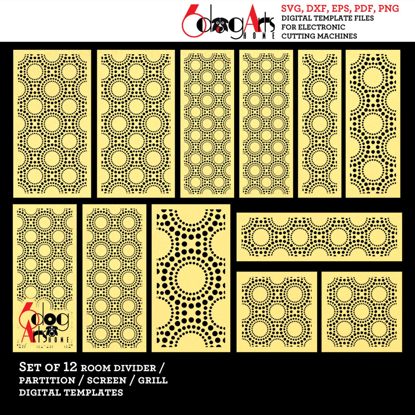 12 Grill Gate Room Screen Divider Partition Templates Digital Svg Dxf ...