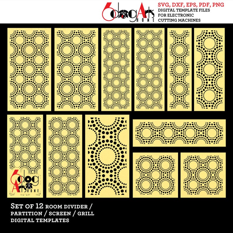 12 Grill Gate Room Screen Divider Partition Templates Digital Svg Dxf ...
