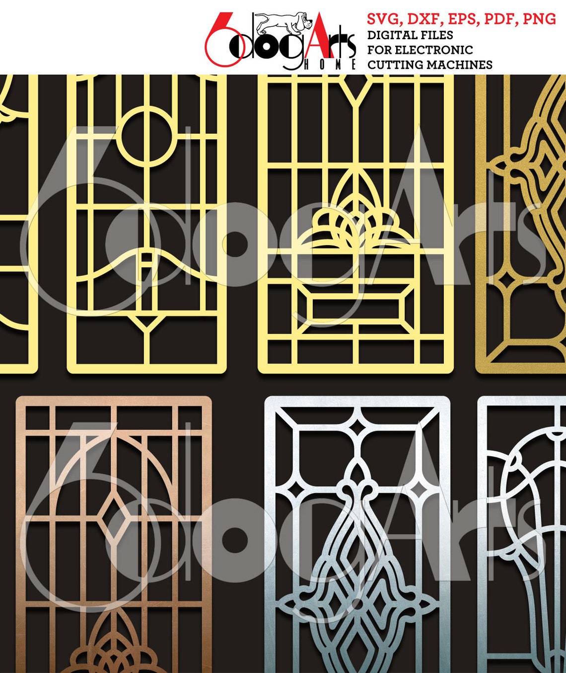 4 Art Deco Great Gatsby Gate Grill Partition Templates Digital - Etsy