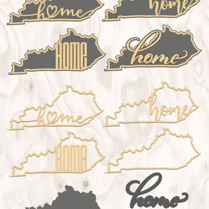 4 Kentucky State Outline Home Wall Decor Layered Templates Vector ...