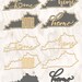 4 Kentucky State Outline Home Wall Decor Layered Templates Vector ...
