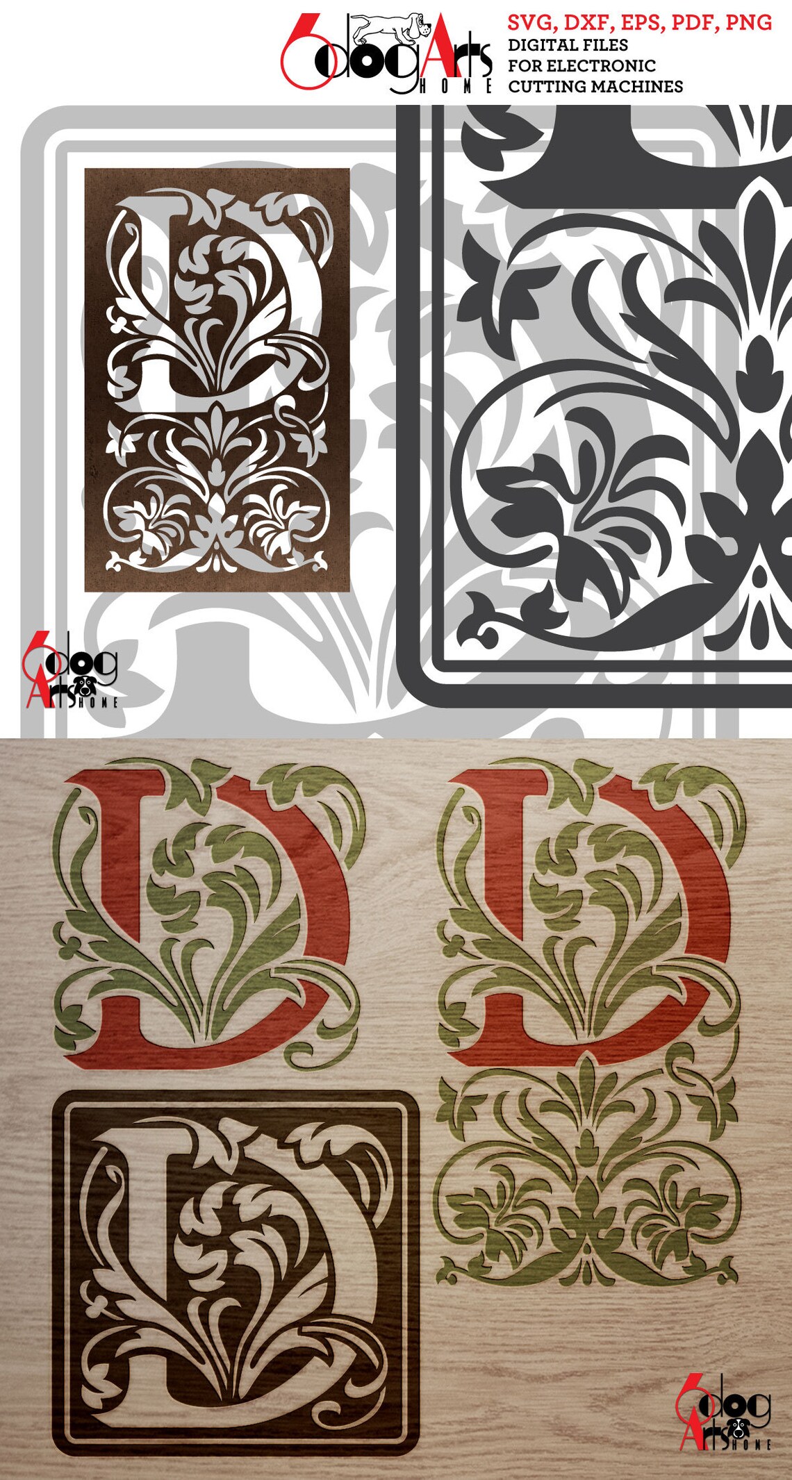 6 Monogram Letter D Templates Digital Vector Files Svg Dxf - Etsy