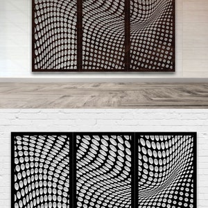 3 Perforated Waves Gates Wall Decor Room Divider Partition Privacy ...