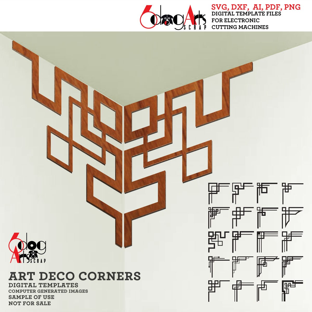 Art Deco Gatsby Corners SVG DXF Files Digital Templates Download ...
