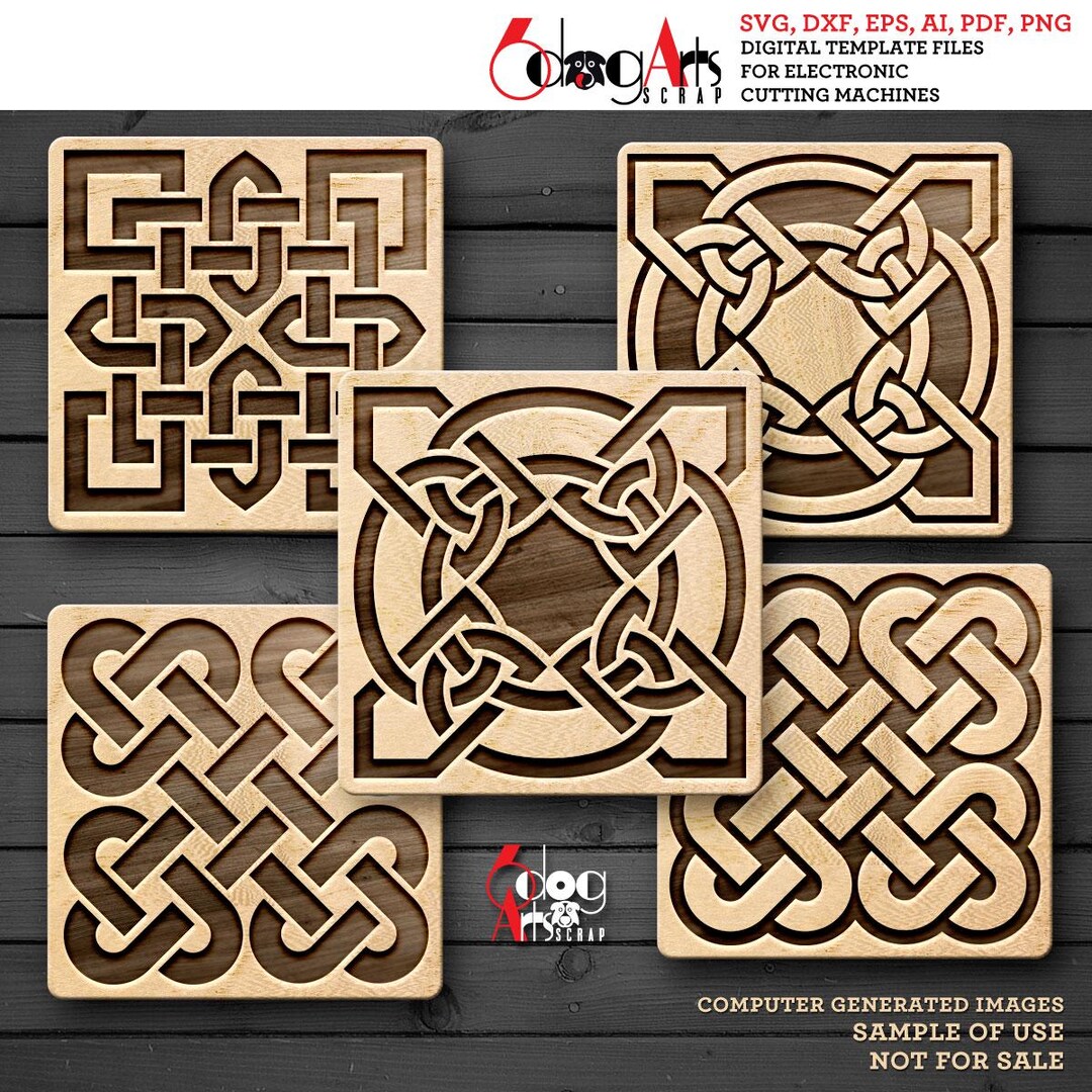 20 Celtic Coaster Trivet Templates Vector Digital SVG DXF Files Instant ...