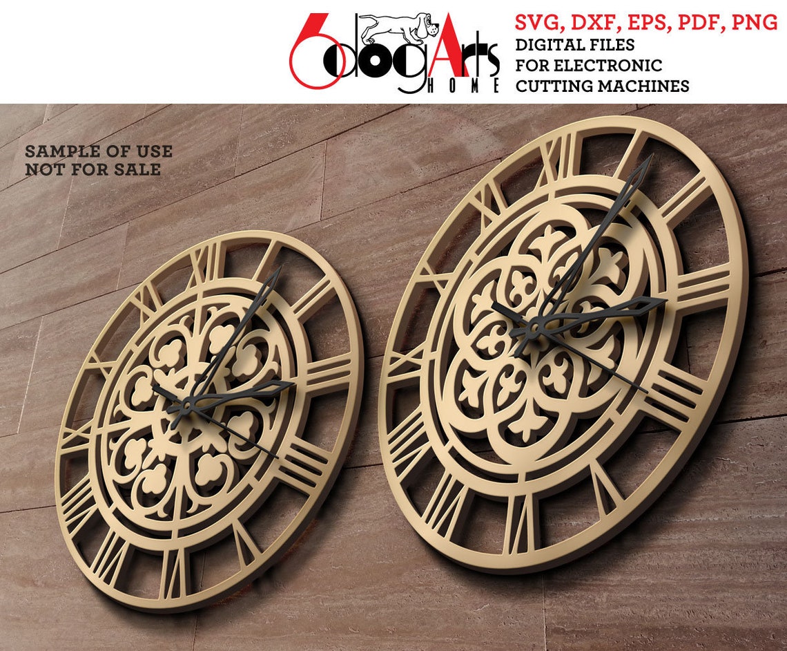 2 Filigree Wall Clock Templates Digital Vector Files Svg Dxf - Etsy