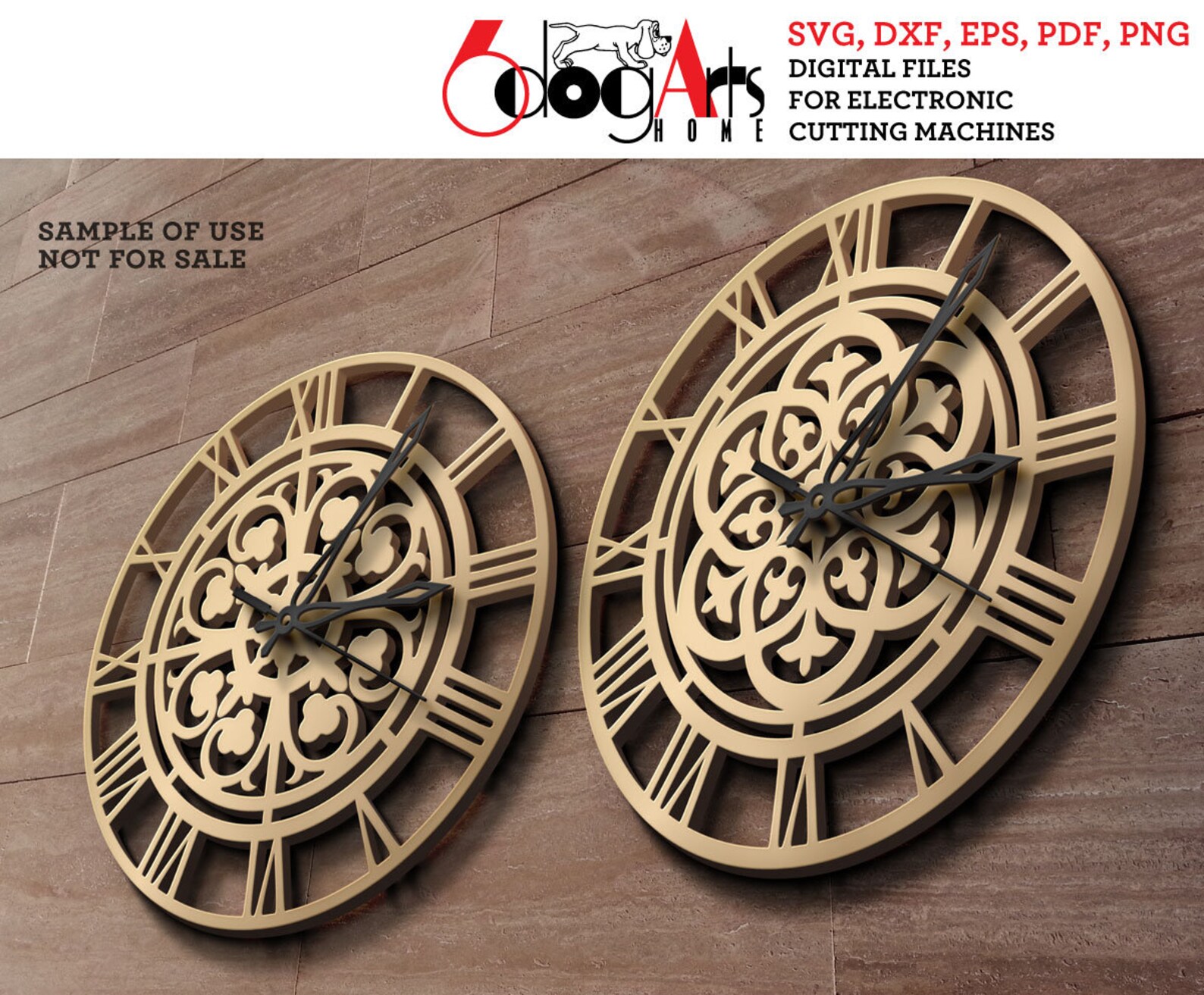2 Filigree Wall Clock Templates Digital Vector Files Svg Dxf - Etsy
