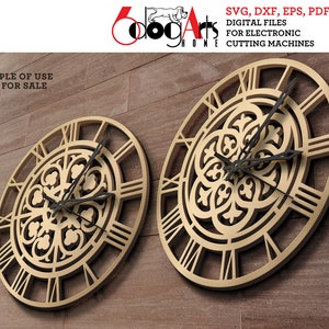 2 Filigree Wall Clock Templates Digital Vector Files Svg Dxf - Etsy