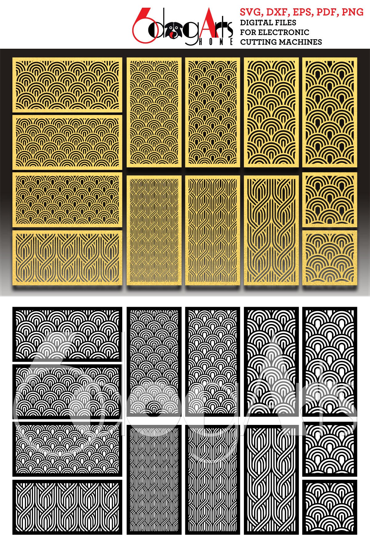 13 Gate Grill Partition Templates Digital Svg Dxf Files Room Screen ...