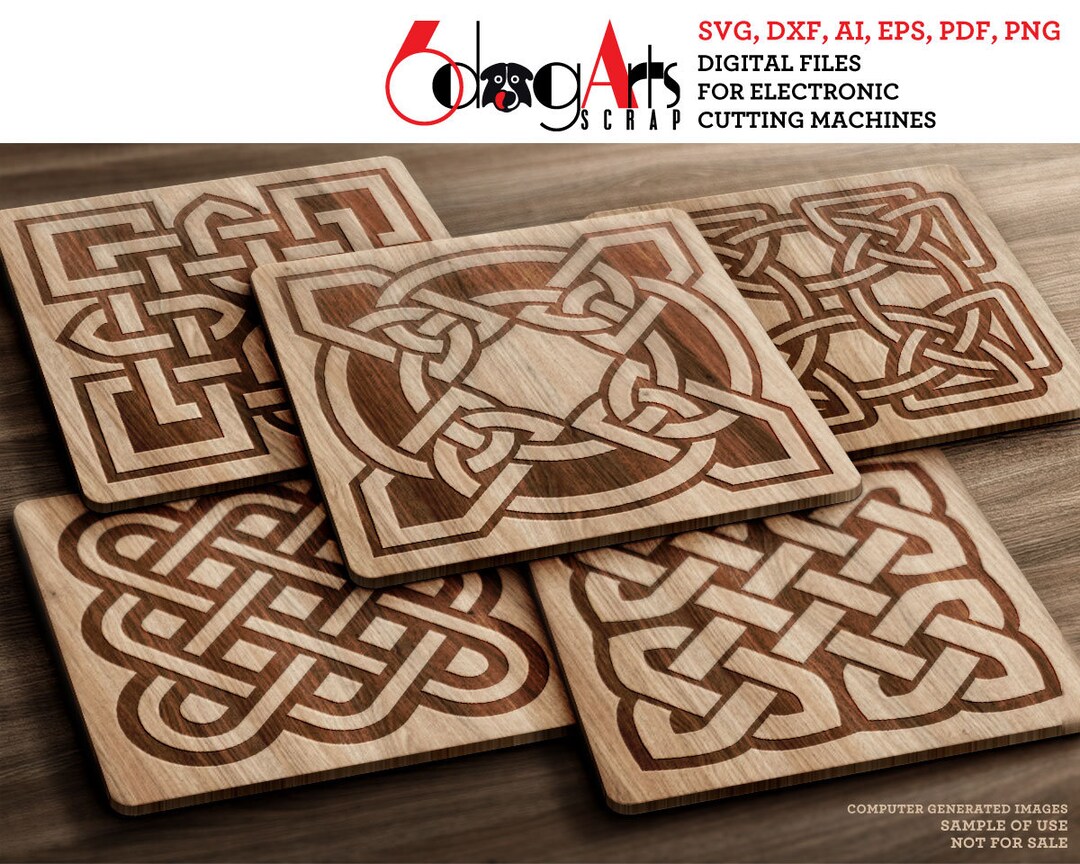 20 Celtic Coaster Trivet Templates Vector Digital SVG DXF - Etsy