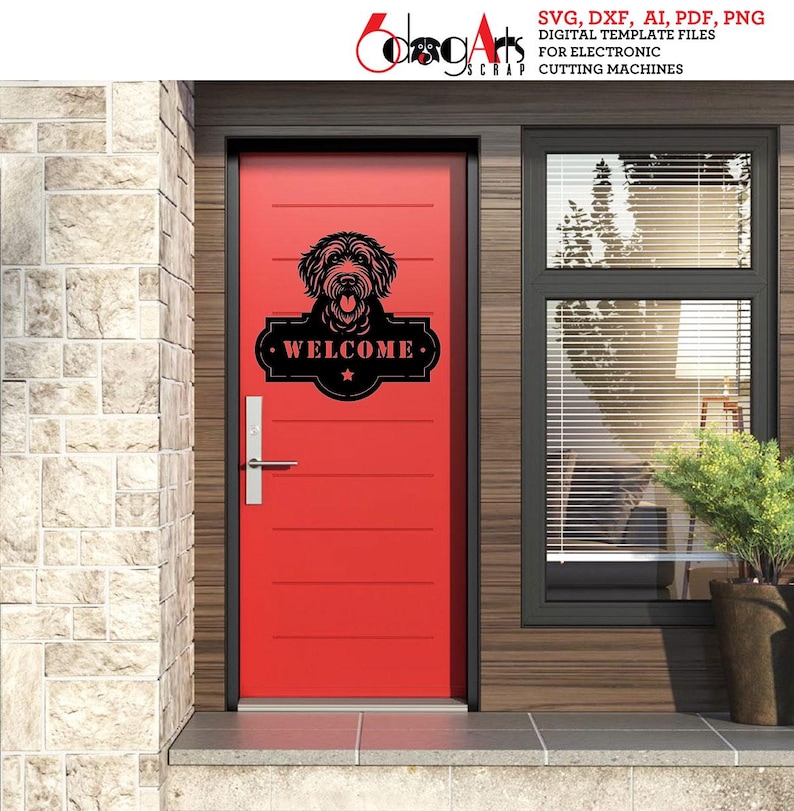 9 Labradoodle Dog SVG Door Welcome Sign Digital Templates Instant ...