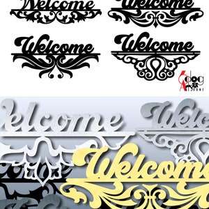 6 Welcome Door Sign Templates Digital Vector Files Svg Dxf Instant ...