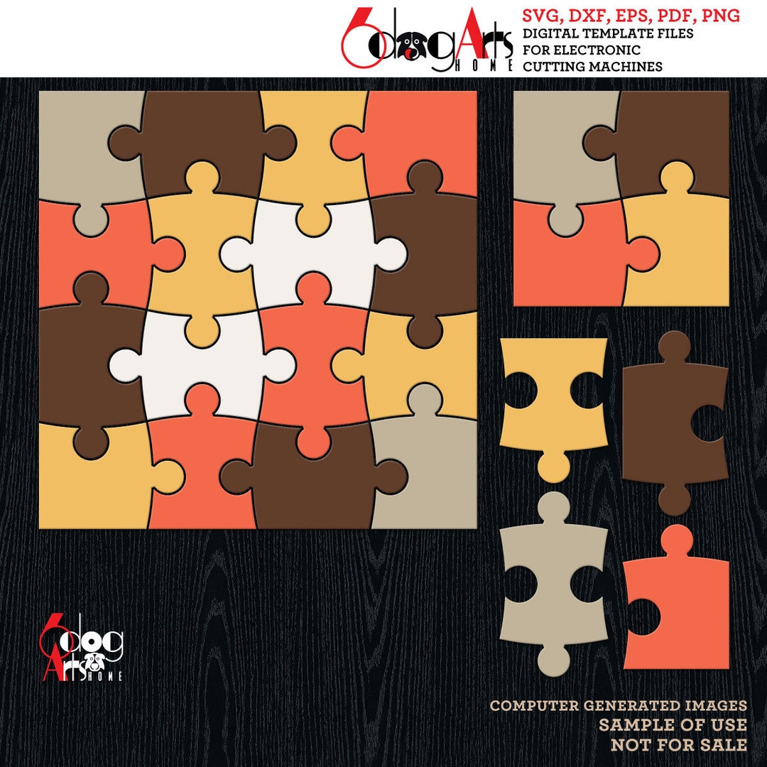 Puzzle Coaster SVG Template for Laser / Cricut Cutting (digital ...