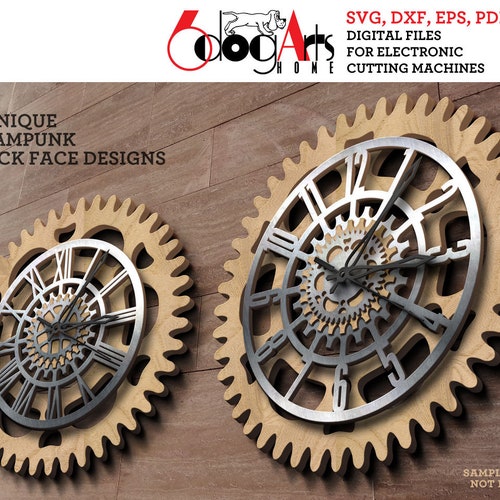 4 Steampunk Wall Clock Face Multilayered Templates Digital - Etsy