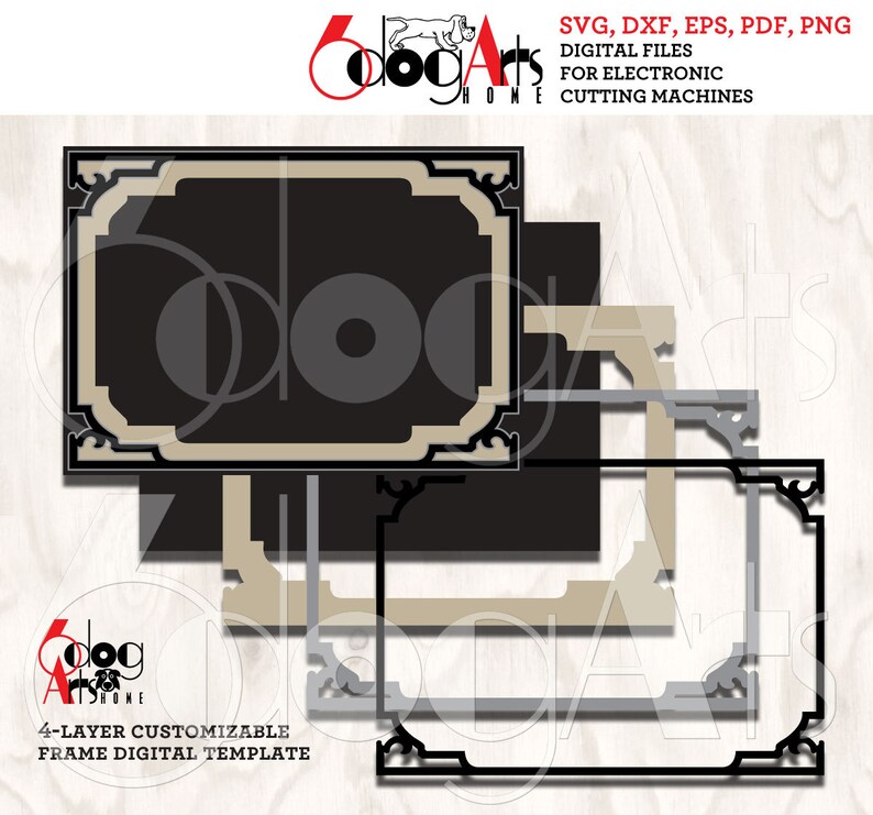Layered Frame Template Vector Digital SVG DXF Files for Wood - Etsy