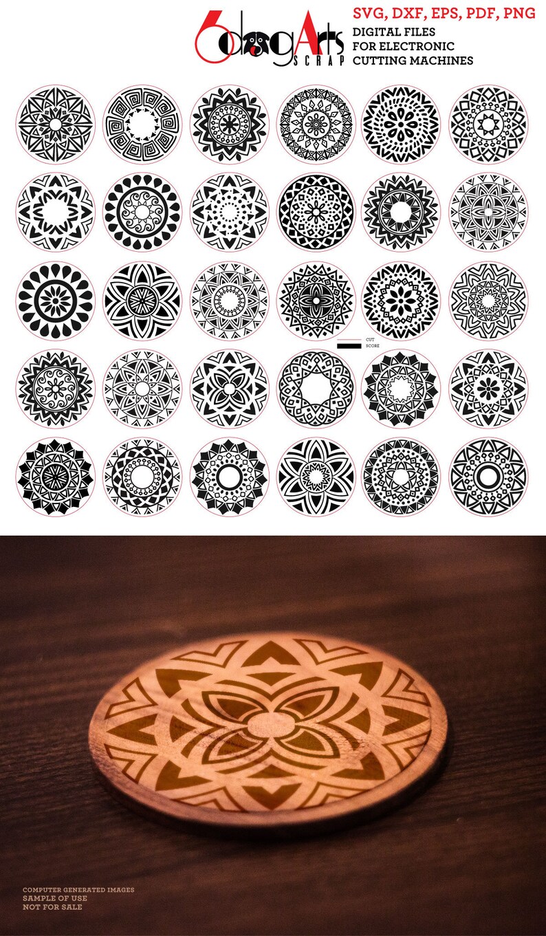 30 Boho Aztec Coaster Trivet Templates Vector Digital SVG DXF - Etsy