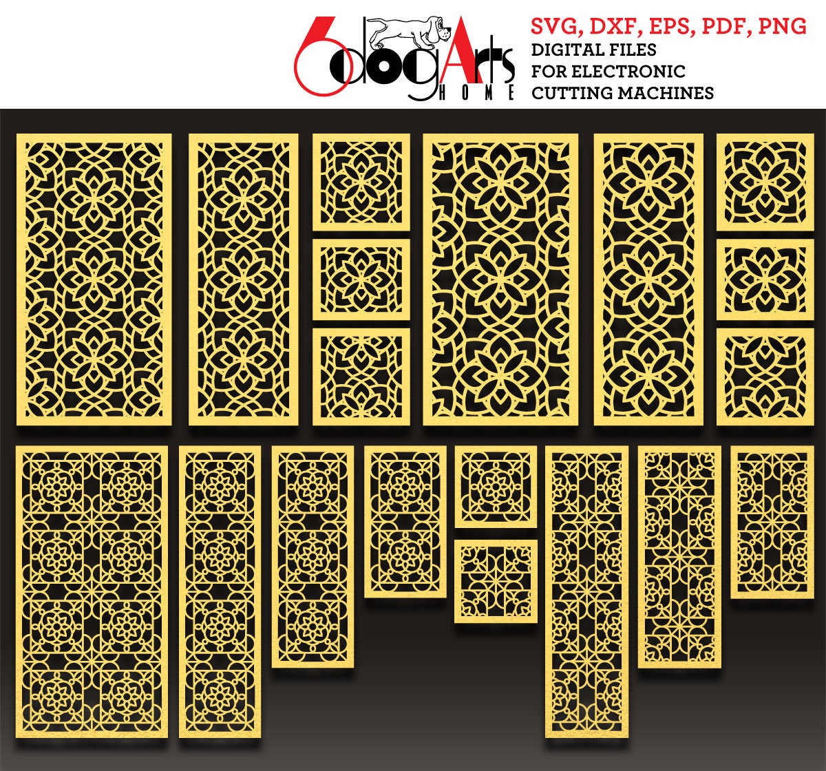 19 Grill Gate Room Screen Divider Partition Digital Templates Svg Dxf ...