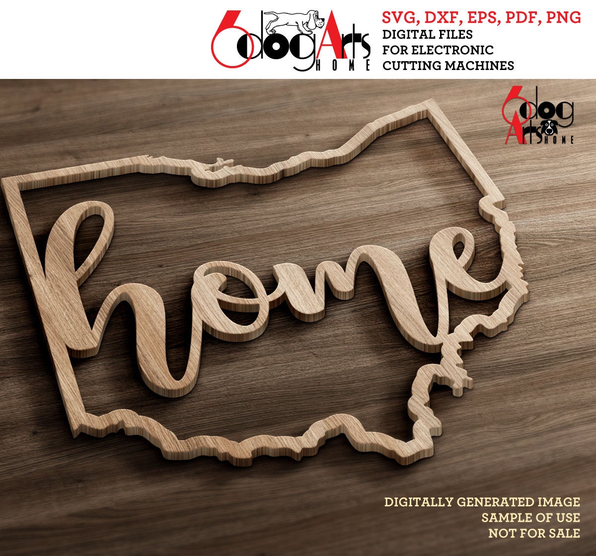 4 Ohio State Outline Home Wall Decor Layered Templates Vector Digital ...