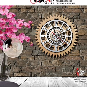 4 Steampunk Wall Clock Face Multilayered Templates Digital Vector Files ...