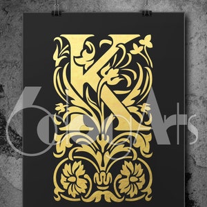 6 Monogram Letter K Templates Digital Vector Files Svg Dxf Instant ...