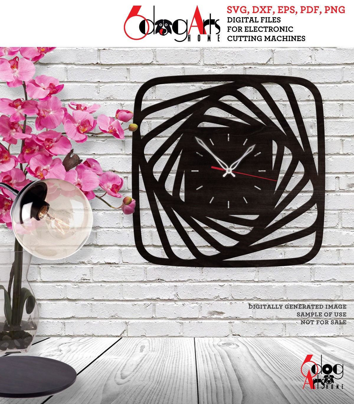 2 Minimalist Wall Clock Templates Digital Vector Files Svg Dxf - Etsy