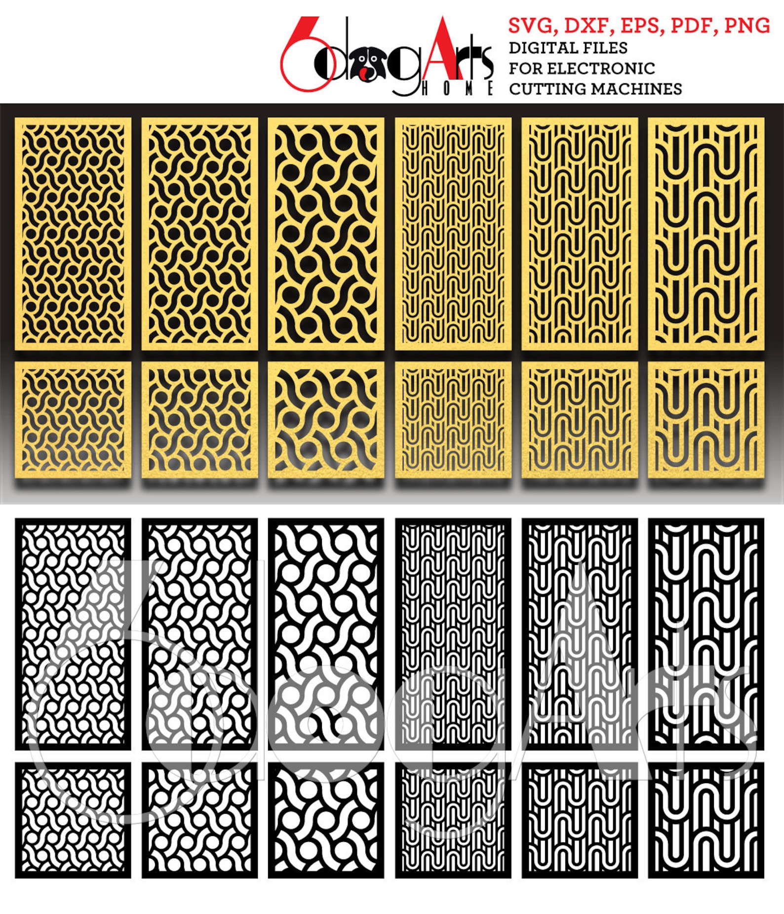 12 Gate Grill Partition Templates Digital Svg Dxf Files Room | Etsy