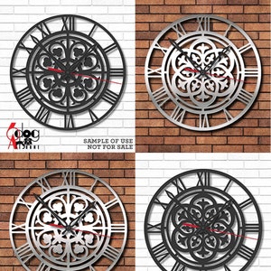 2 Filigree Wall Clock Templates Digital Vector Files Svg Dxf Instant ...