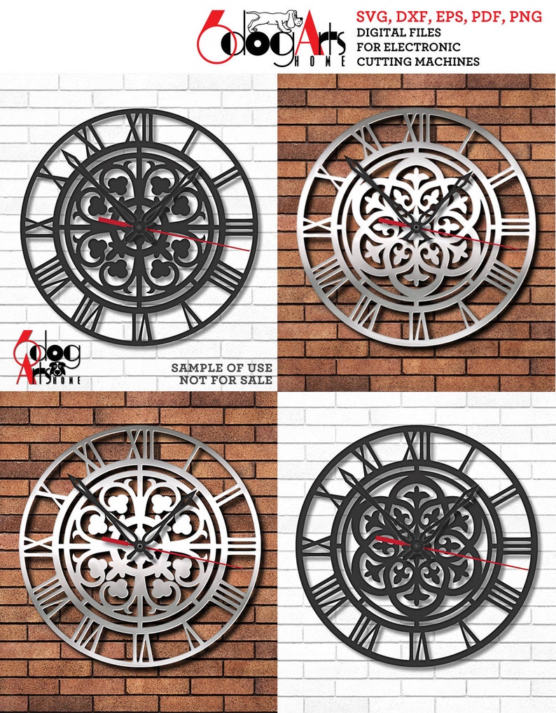 2 Filigree Wall Clock Templates Digital Vector Files Svg Dxf - Etsy