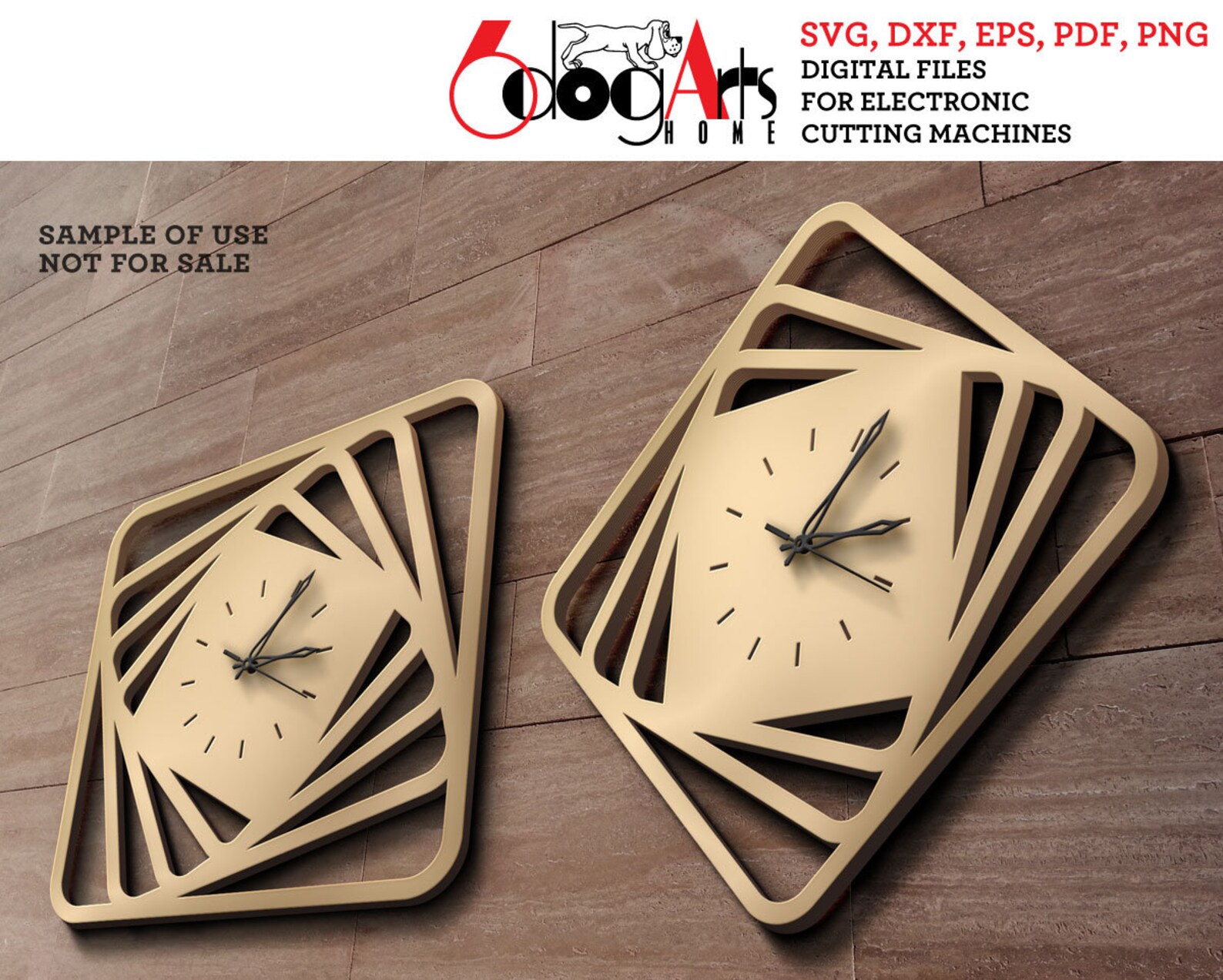 2 Minimalist Wall Clock Templates Digital Vector Files Svg Dxf - Etsy