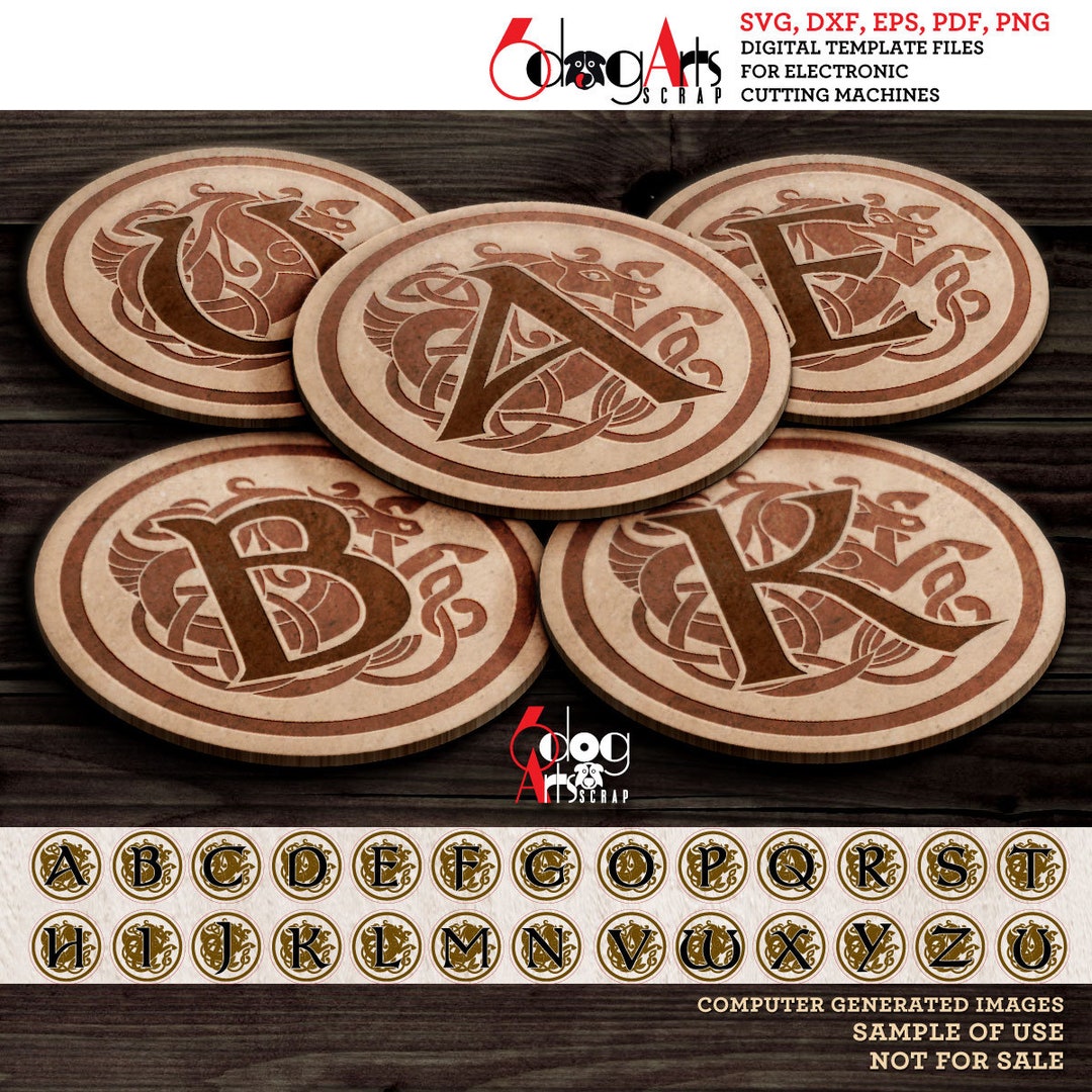 26 Letters Full Alphabet Celtic Coaster Trivet Templates Vector Digital ...