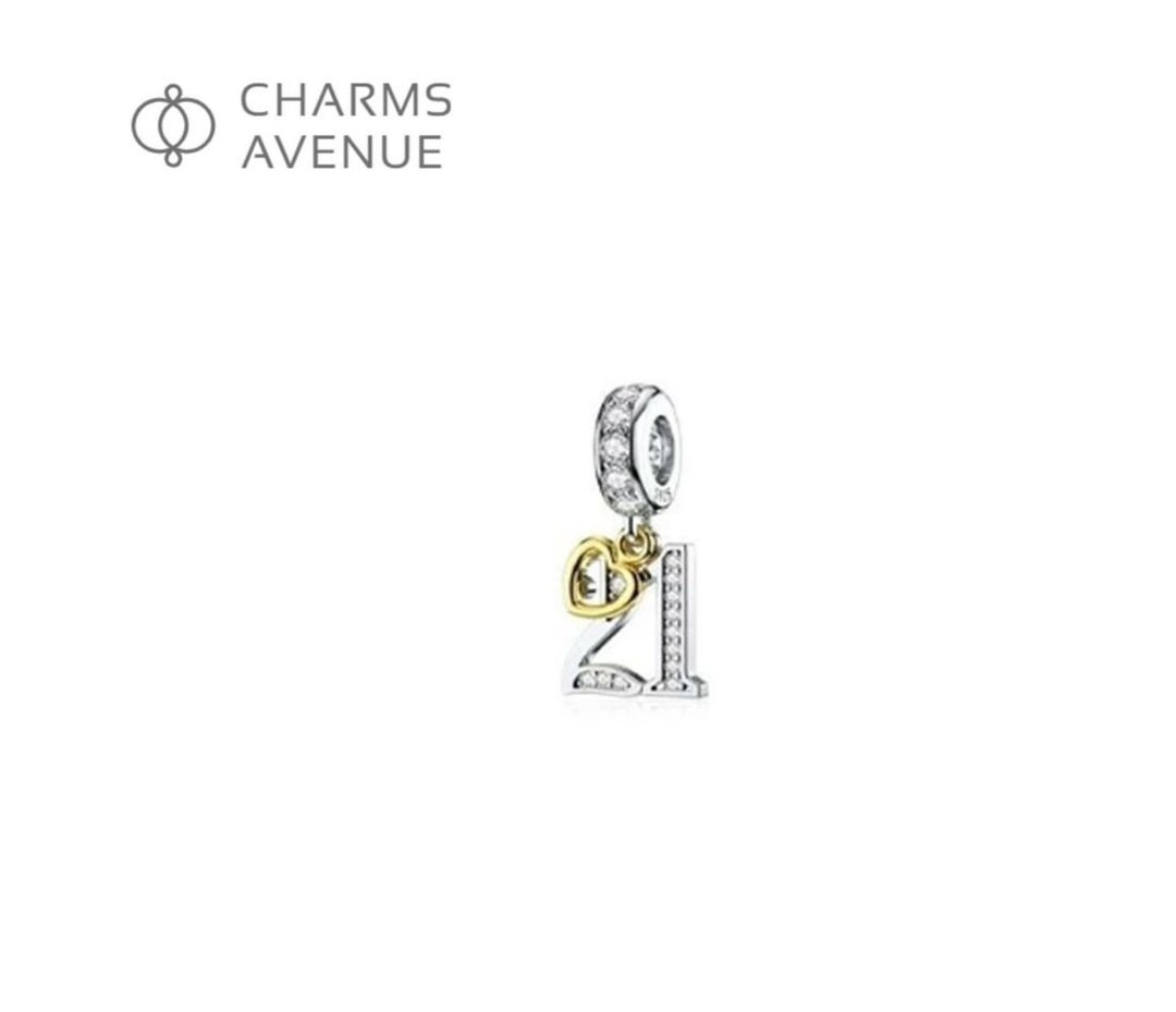21st Birthday Charm, Genuine High Quality 925 Sterling Silver Fits ...
