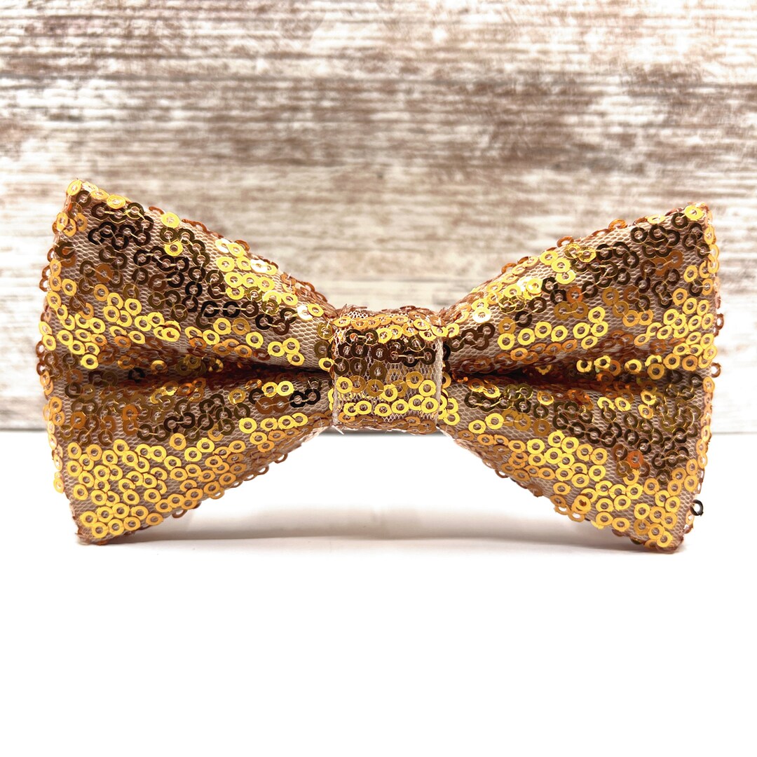 Gold Sequin Bowtie for Weddings Groom and Ring Bearer Perfect for Men ...