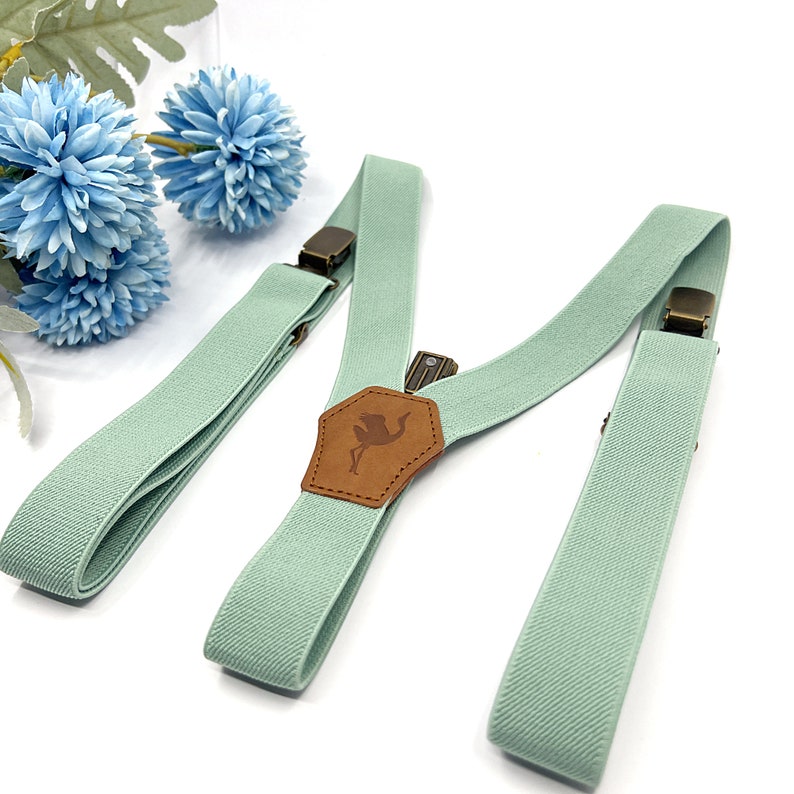 Dusty Sage Green Suspenders Groomsmen Suspenders Ring - Etsy