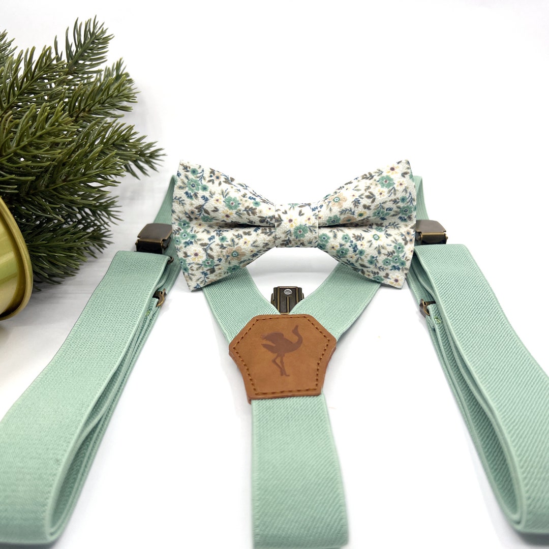 Ensemble de bretelles vert sauge poussiéreux noeud papillon - Etsy France