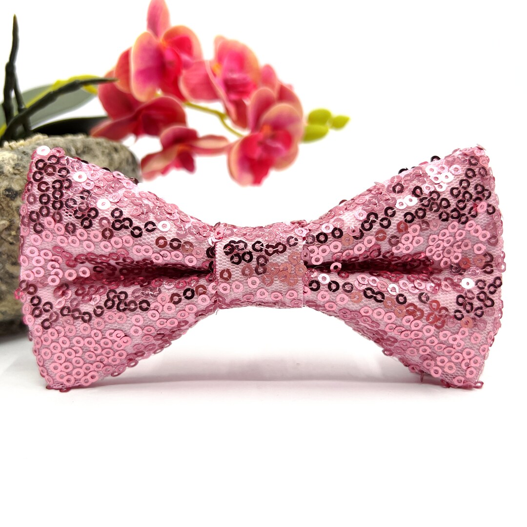 Dusty Pink Bow Tie, Sequin Bow Tie, Wedding Bow Tie, Groom Bow Tie, Ring Bearer, Bow Tie for Men ...