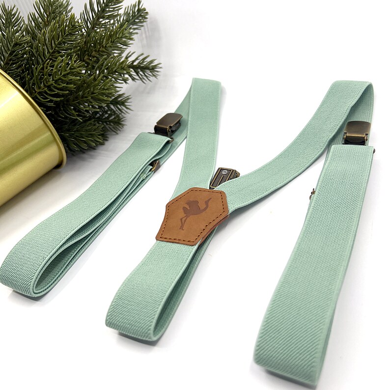 Dusty Sage Green Suspenders Groomsmen Suspenders Ring - Etsy