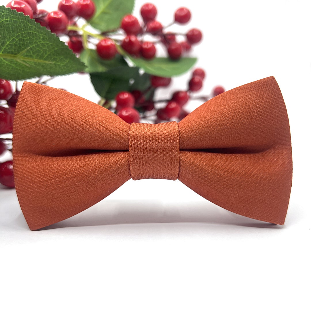 Burnt Orange Bow Tie Solid Bow Tie Wedding Bow Tie Groom - Etsy